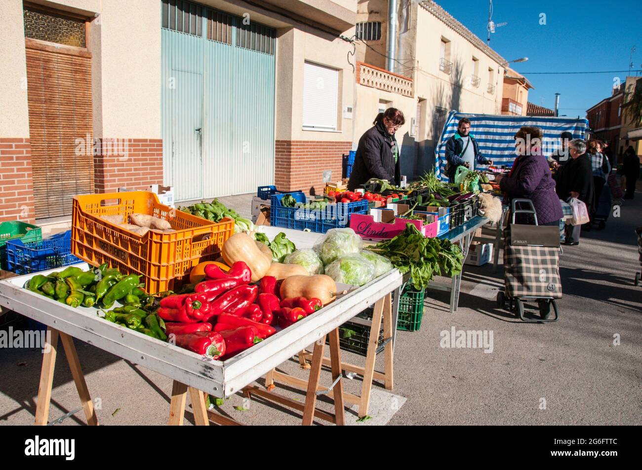 Traditional market, Alpera, Albacete Stock Photo - Alamy