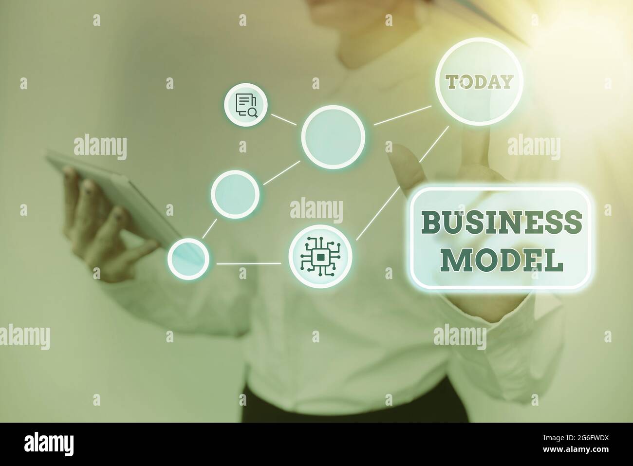 Hand writing sign Business Model. Business idea model showing how a ...