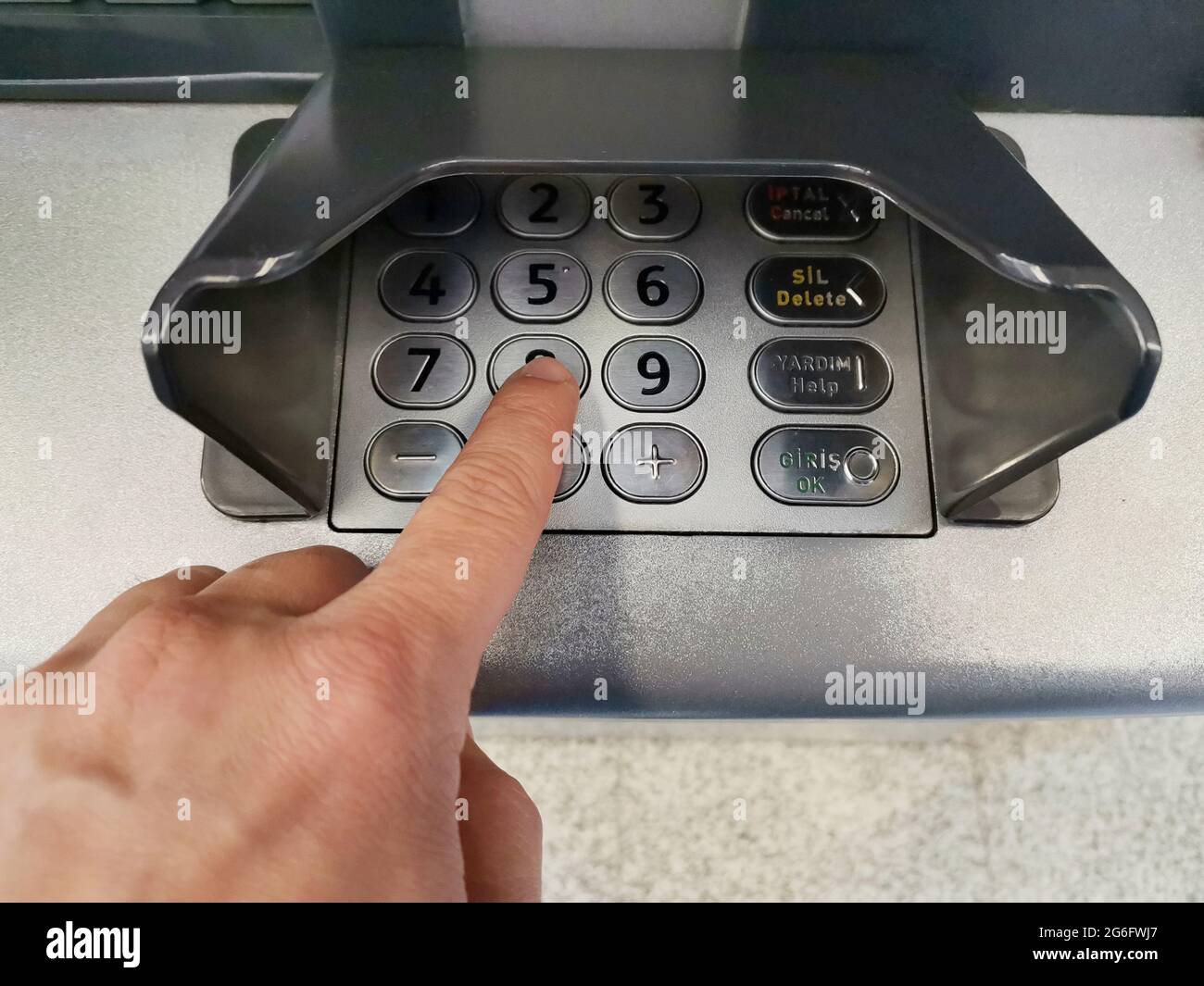Making transactions at an ATM Stock Photo - Alamy