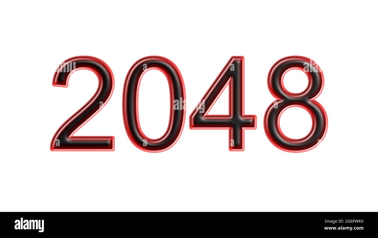 red 2048 number 3d effect white background Stock Photo - Alamy