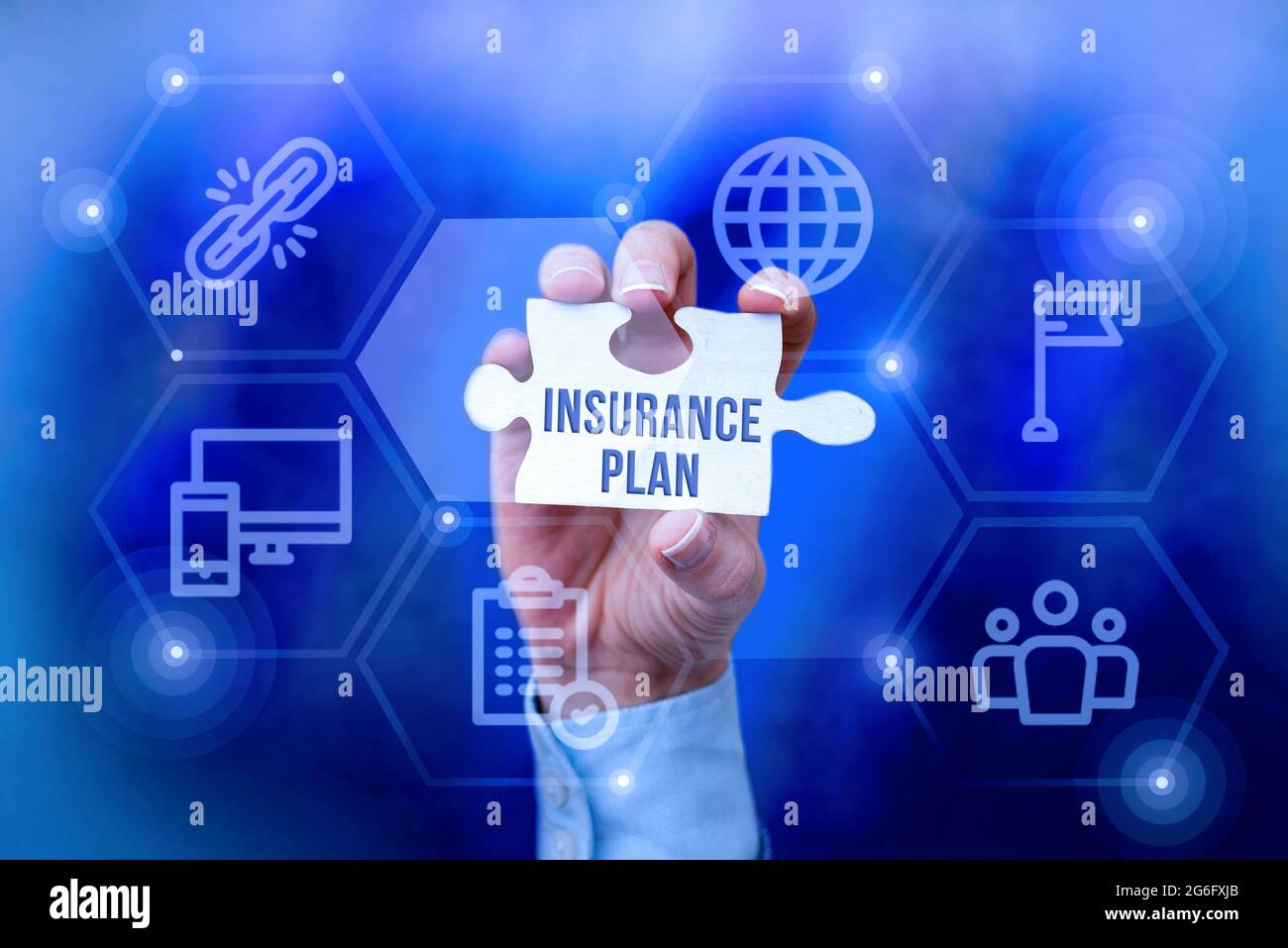 Hand writing sign Insurance Plan. Word Written on includes the risk ...