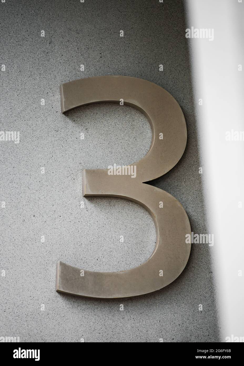 Number three text isolated 3D numeric 3 made from stainless steel ...