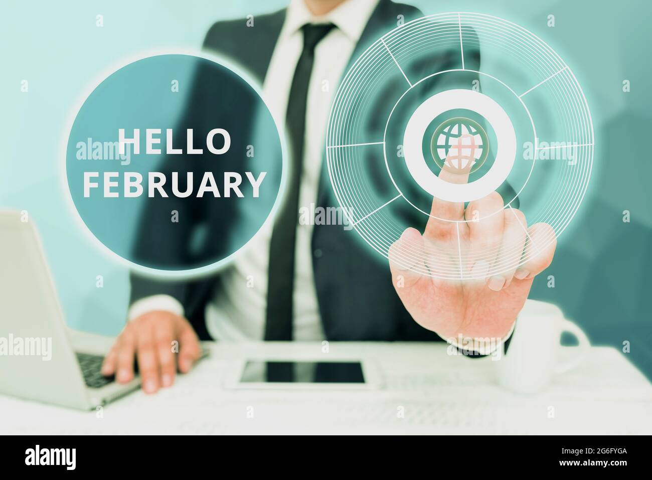 Conceptual display Hello February. Business overview greeting used when ...