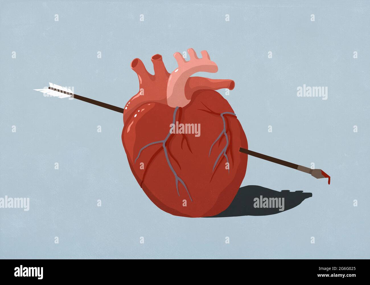 Arrow piercing heart Stock Photo - Alamy