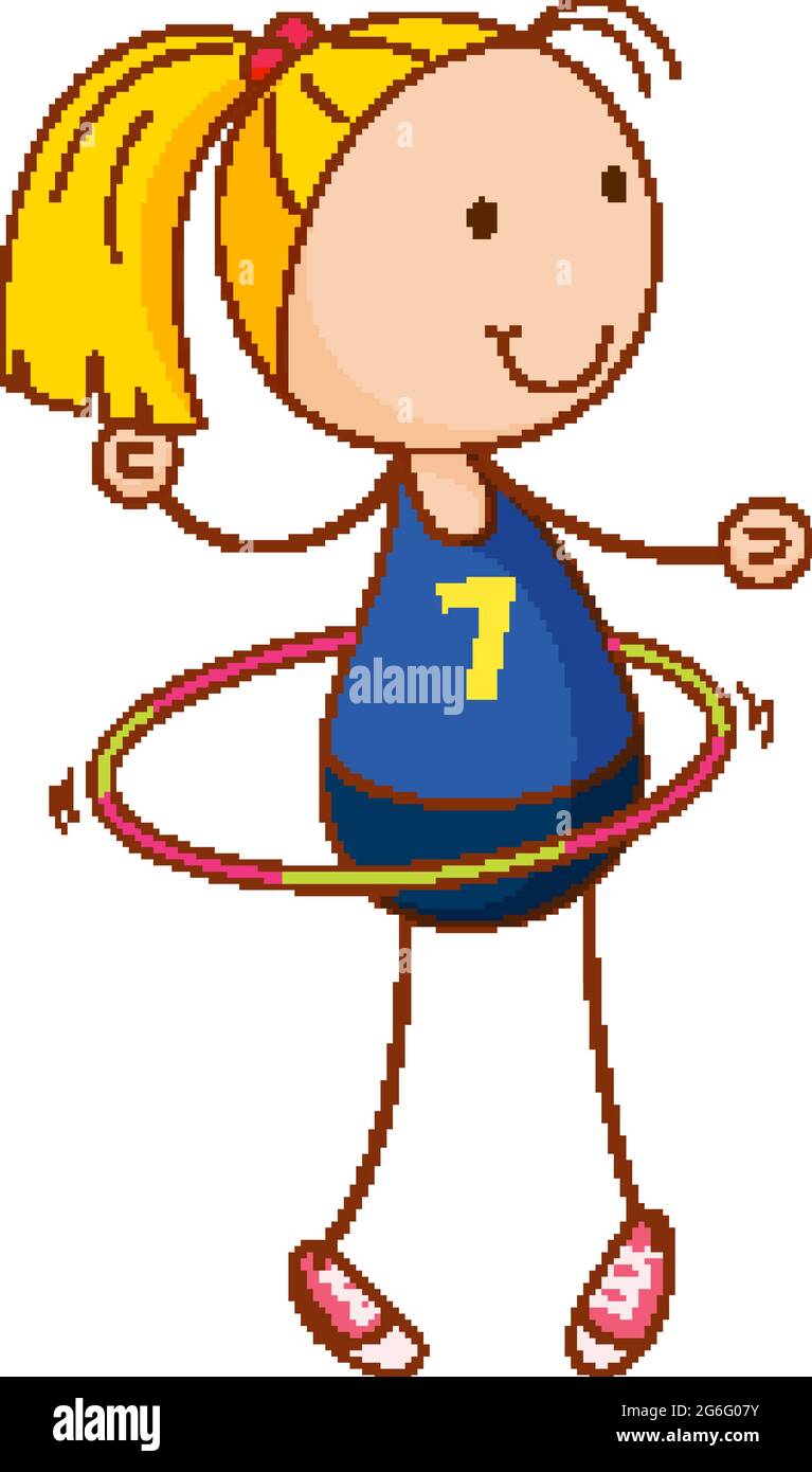 Child playing with a hoop Stock Vector Images - Alamy