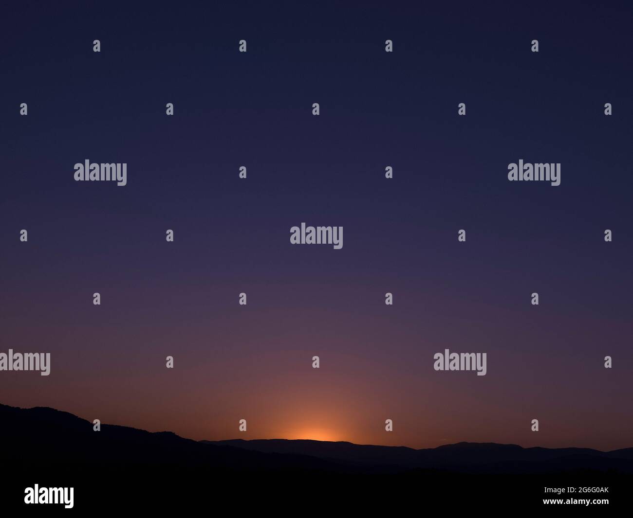 Last light from sunset in clear sky, French Riviera, France Stock Photo ...