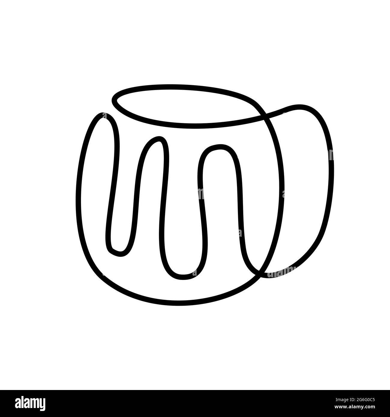 Continuous line drawing mug for beer. Vector illustration. Continuous ...