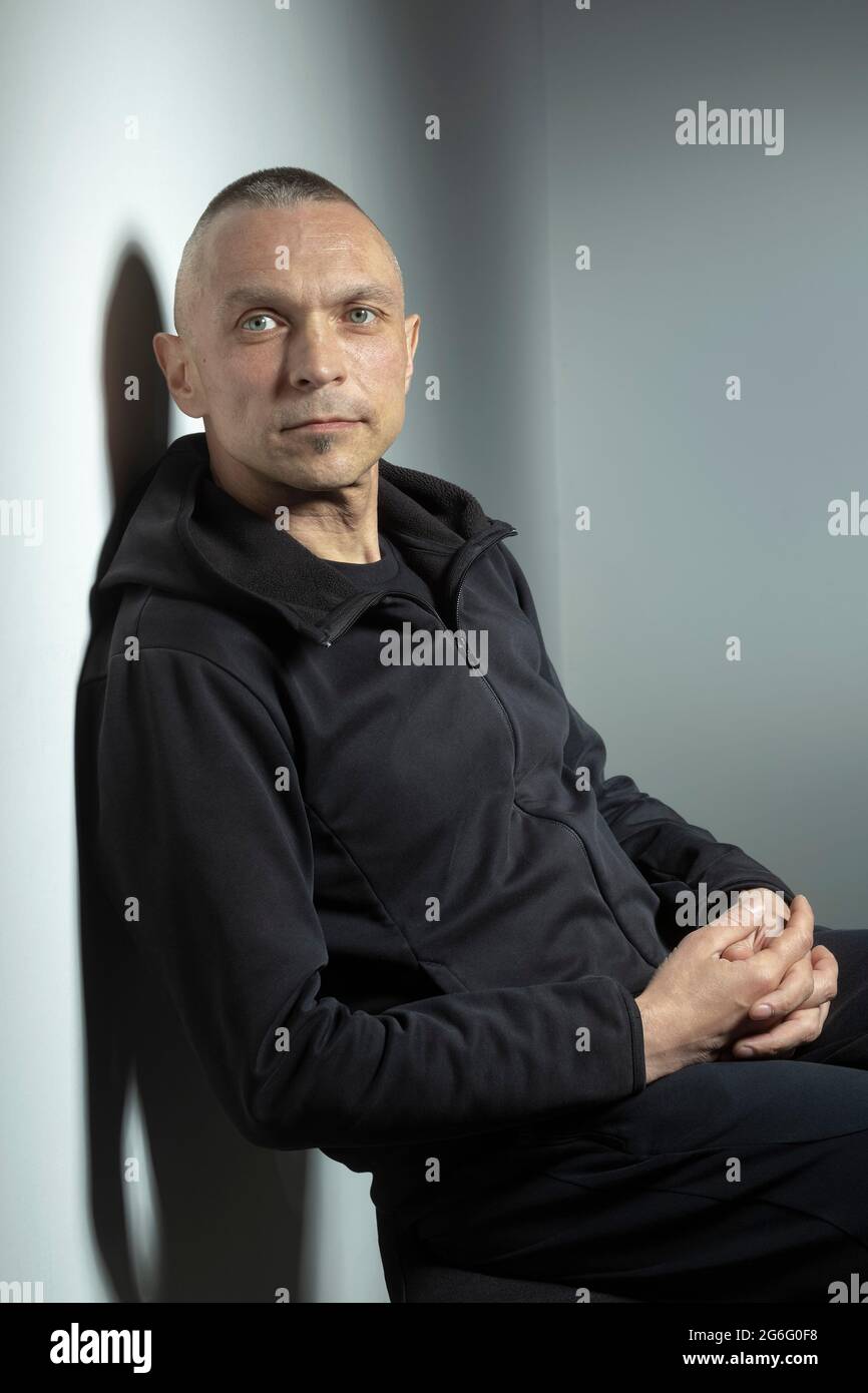 Handsome man in black hi-res stock photography and images - Alamy