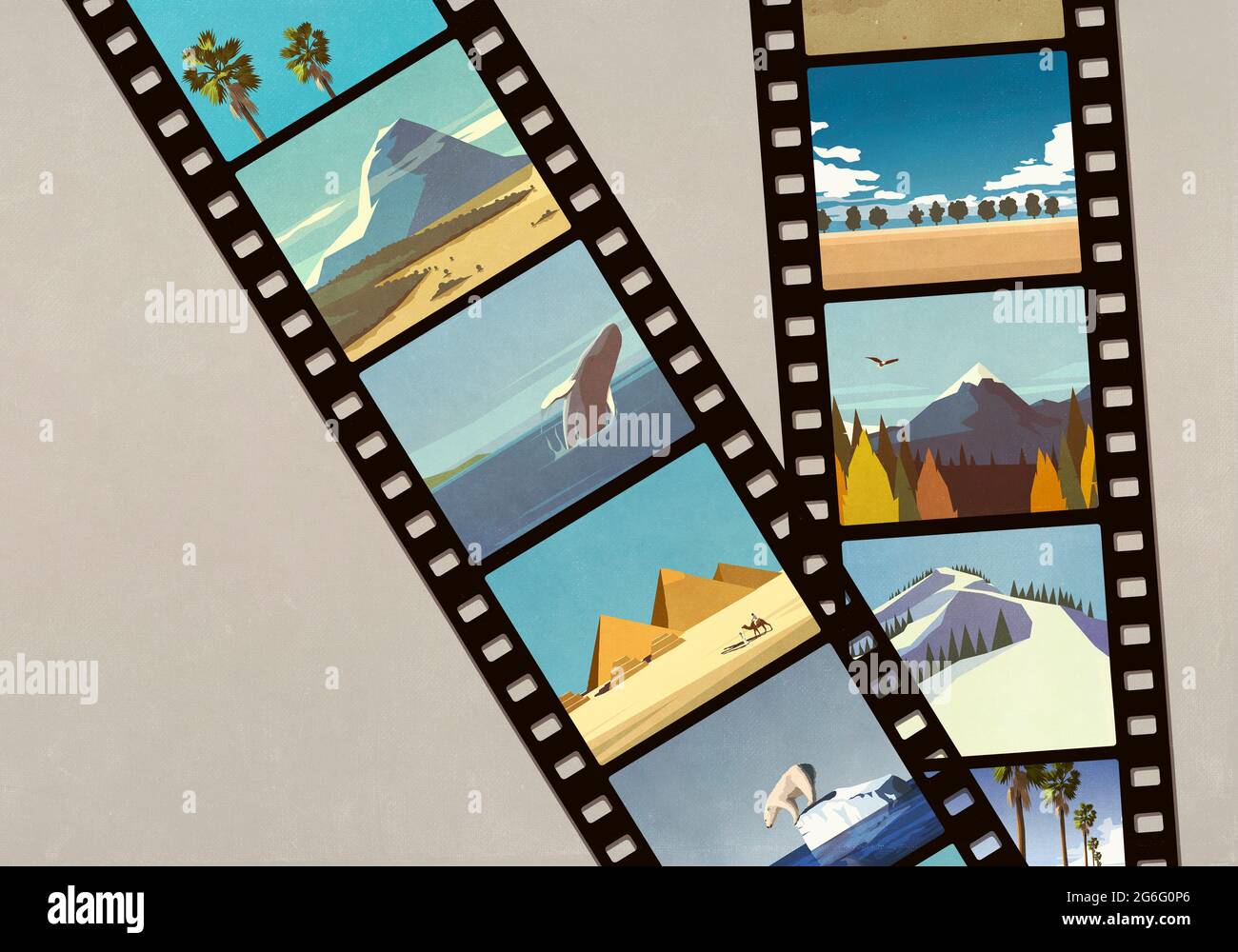 Beautiful nature scenes on camera film Stock Photo - Alamy