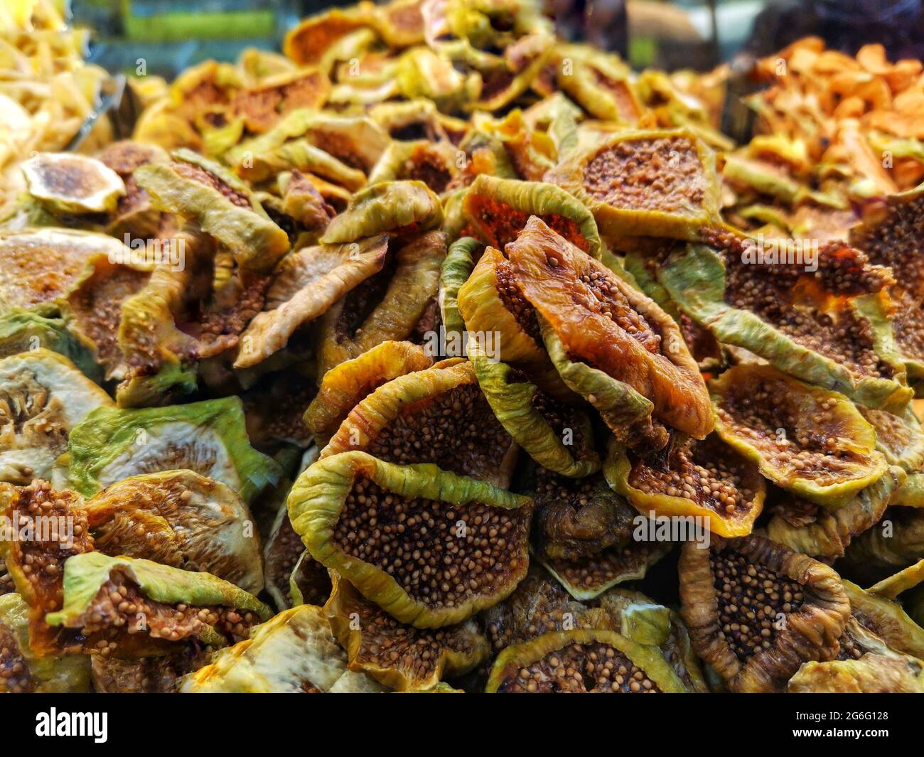 Close-up dried figs. Background of dried figs and detail shots Stock ...