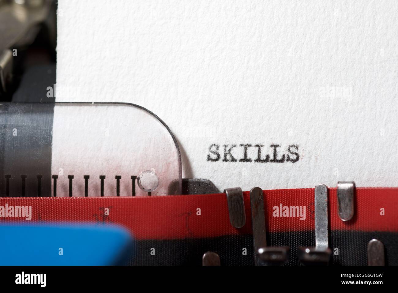 The word skills written with a typewriter Stock Photo - Alamy