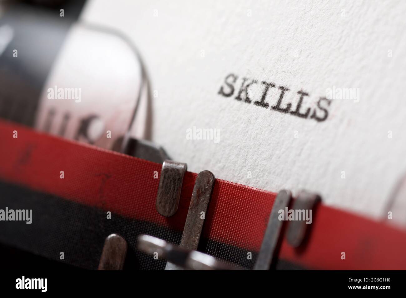 The word skills written with a typewriter Stock Photo - Alamy