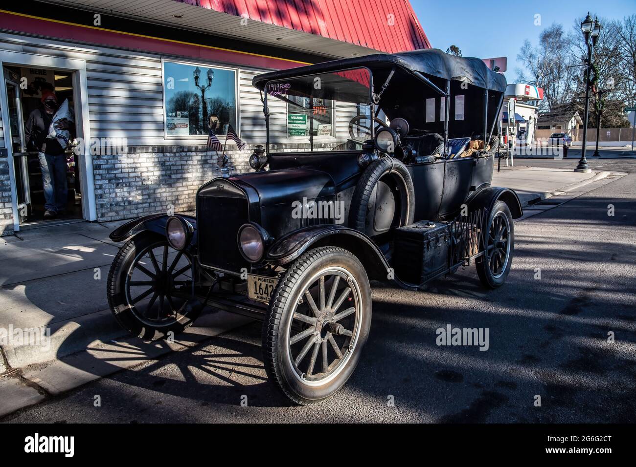 Vintage 1919 Ford Model T out for a drive in early winter Stock Photo ...