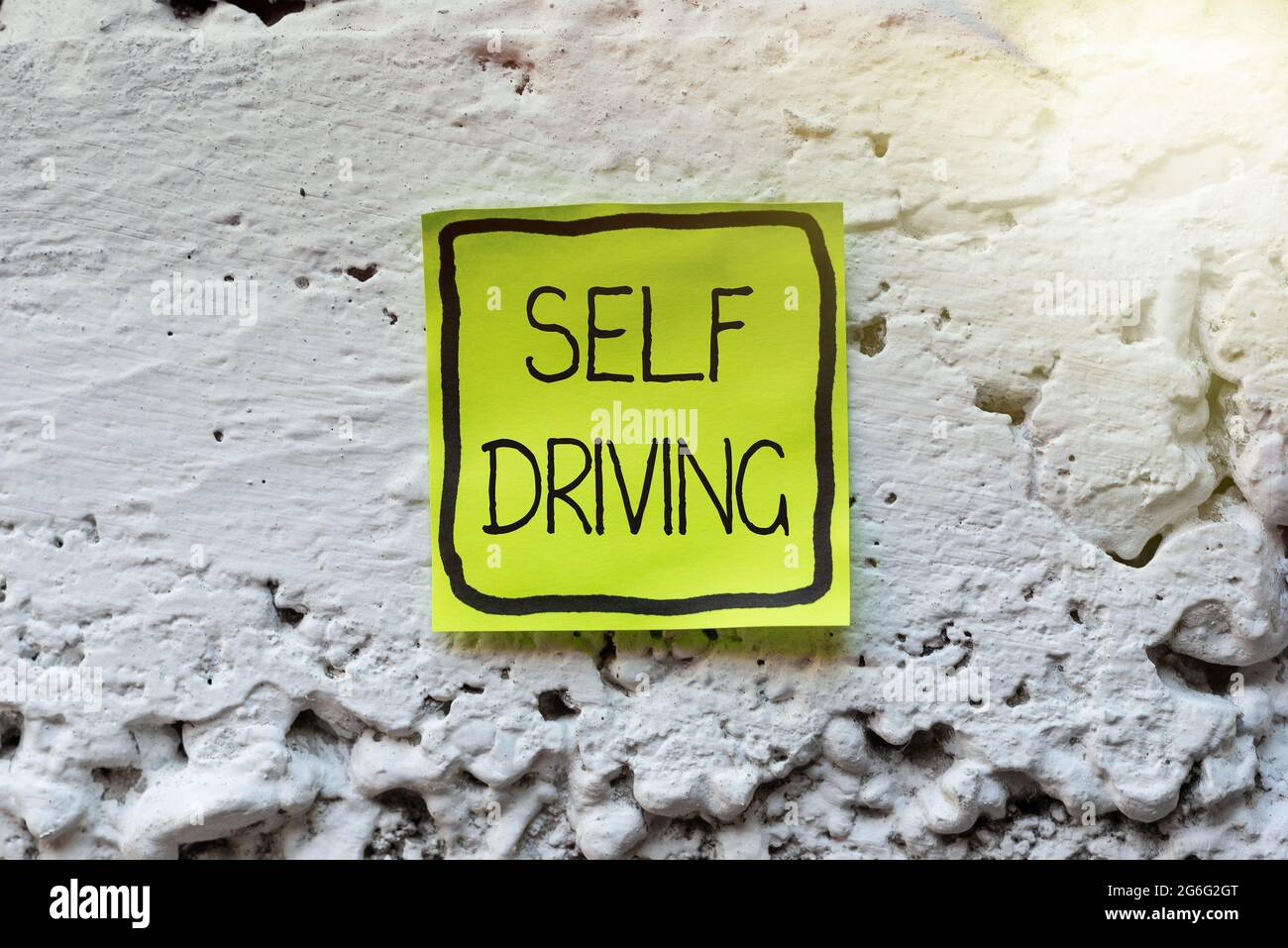 Hand writing sign Self Driving. Internet Concept Autonomous vehicle ...