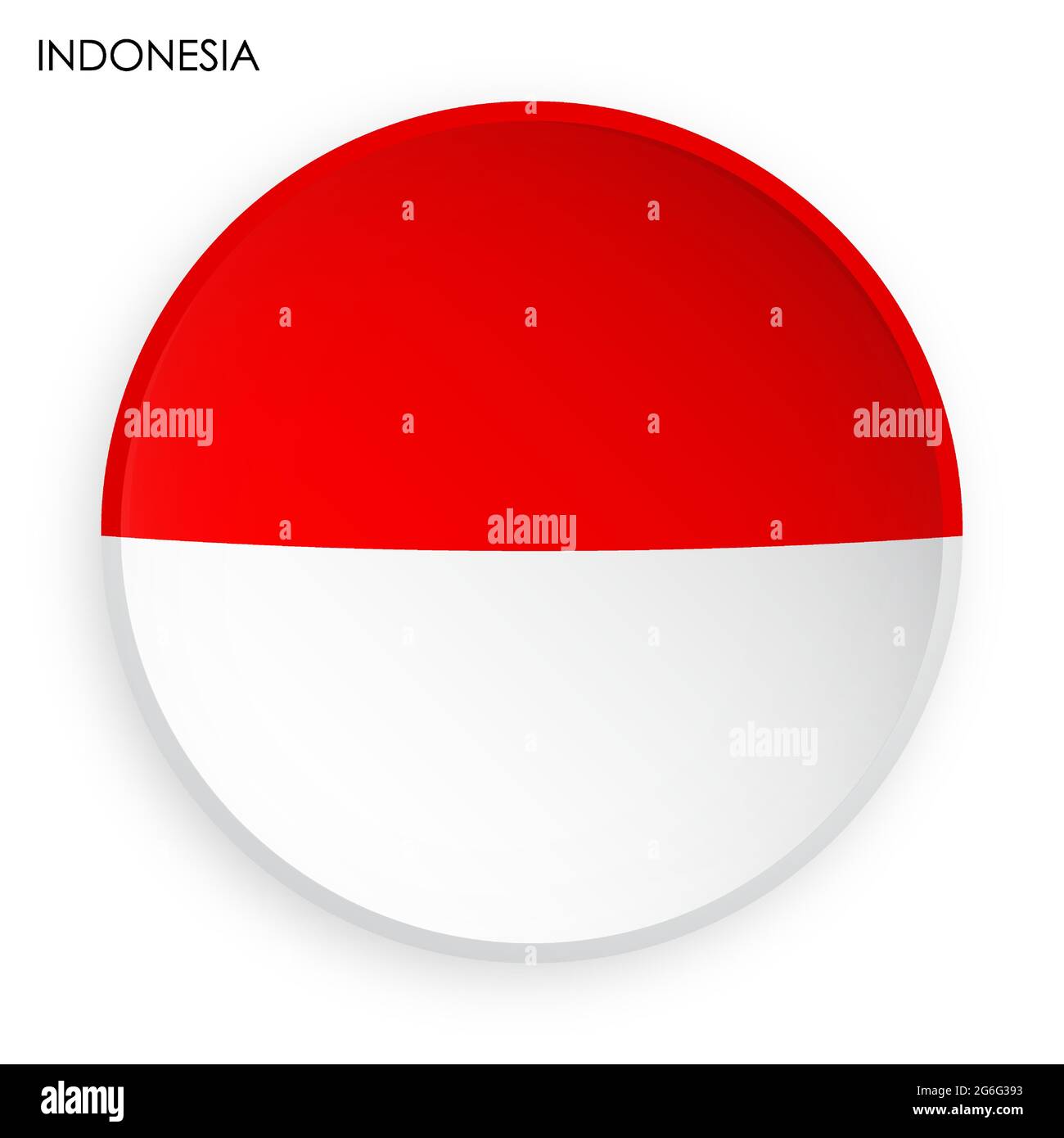 Republic of Indonesia flag icon in modern neomorphism style. Button for ...