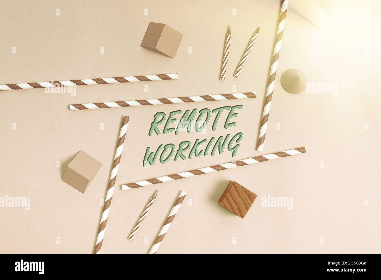 Writing displaying text Remote Working. Word for style that allows ...