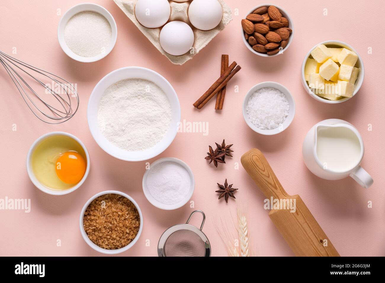 Baking or cooking background. Ingredients, kitchen items for baking ...