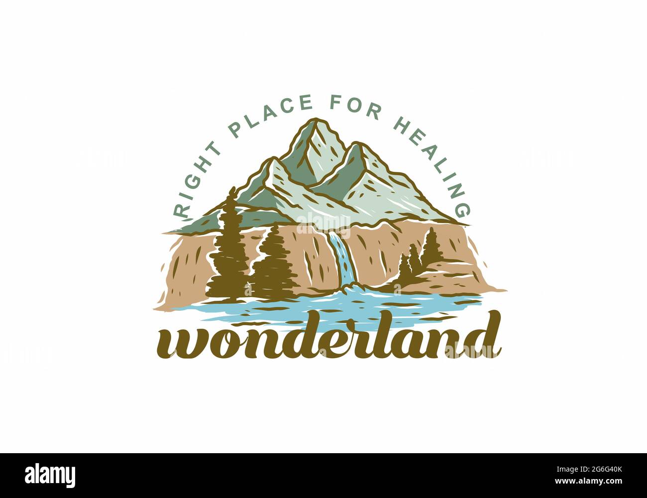 Minimal Mountain Waterfall Landscape High Resolution Stock Photography ...