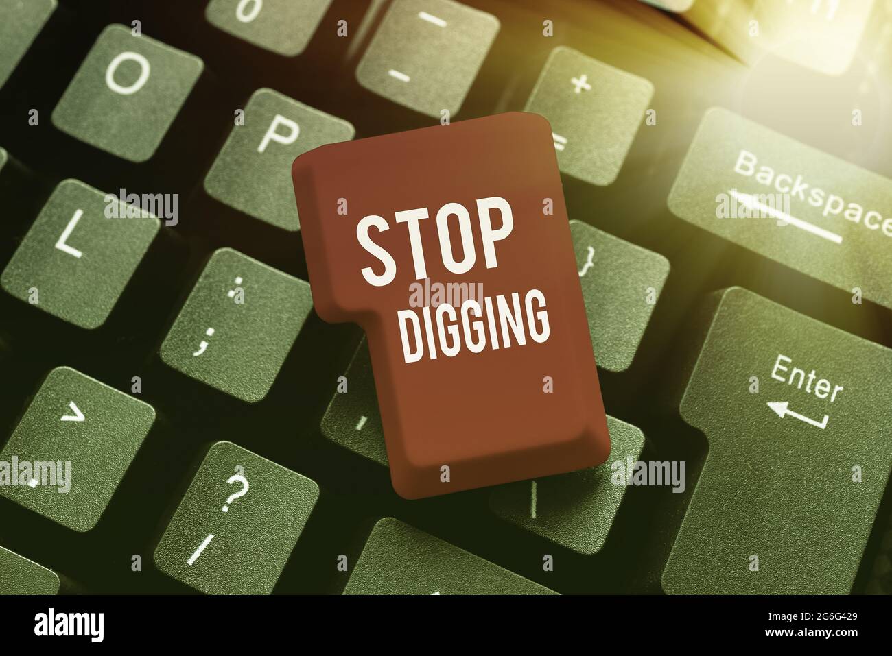 Hand writing sign Stop Digging. Business concept Prevent Illegal ...