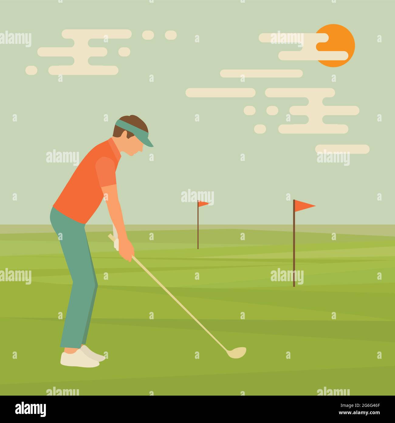Golf green man silhouette Stock Vector Images - Alamy