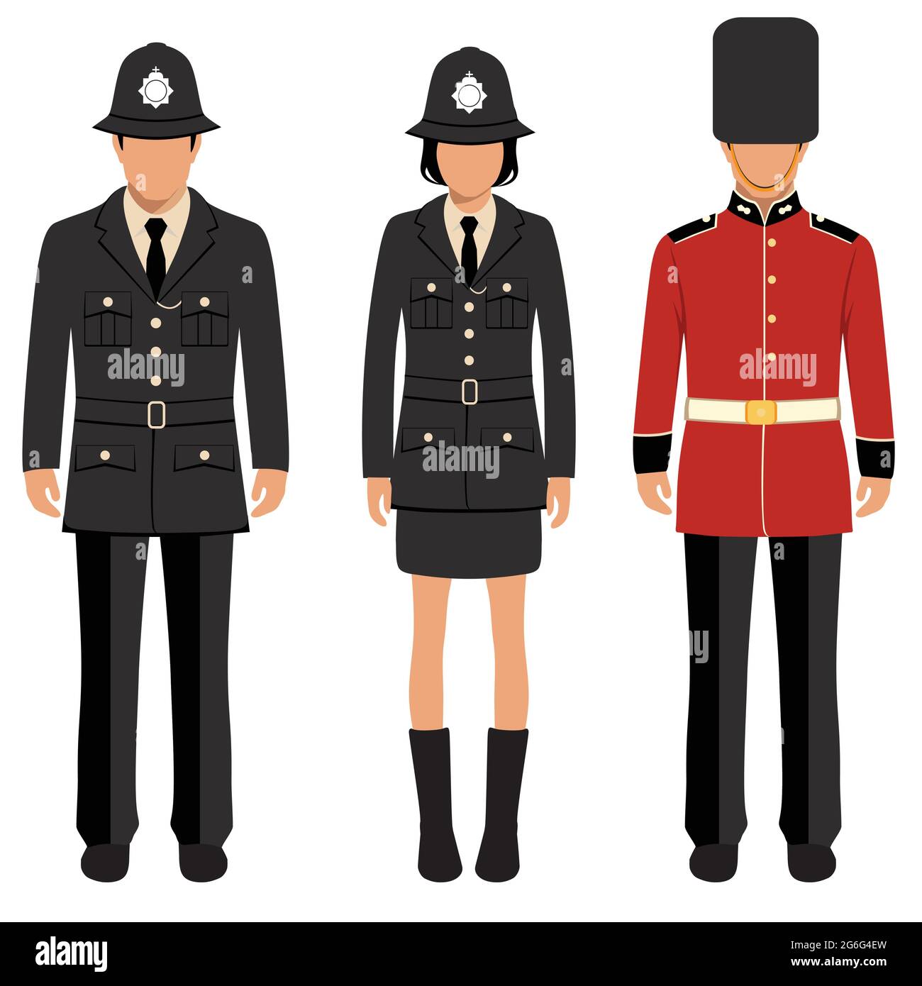 british policeman and sheriff uniform, vector police officers people ...