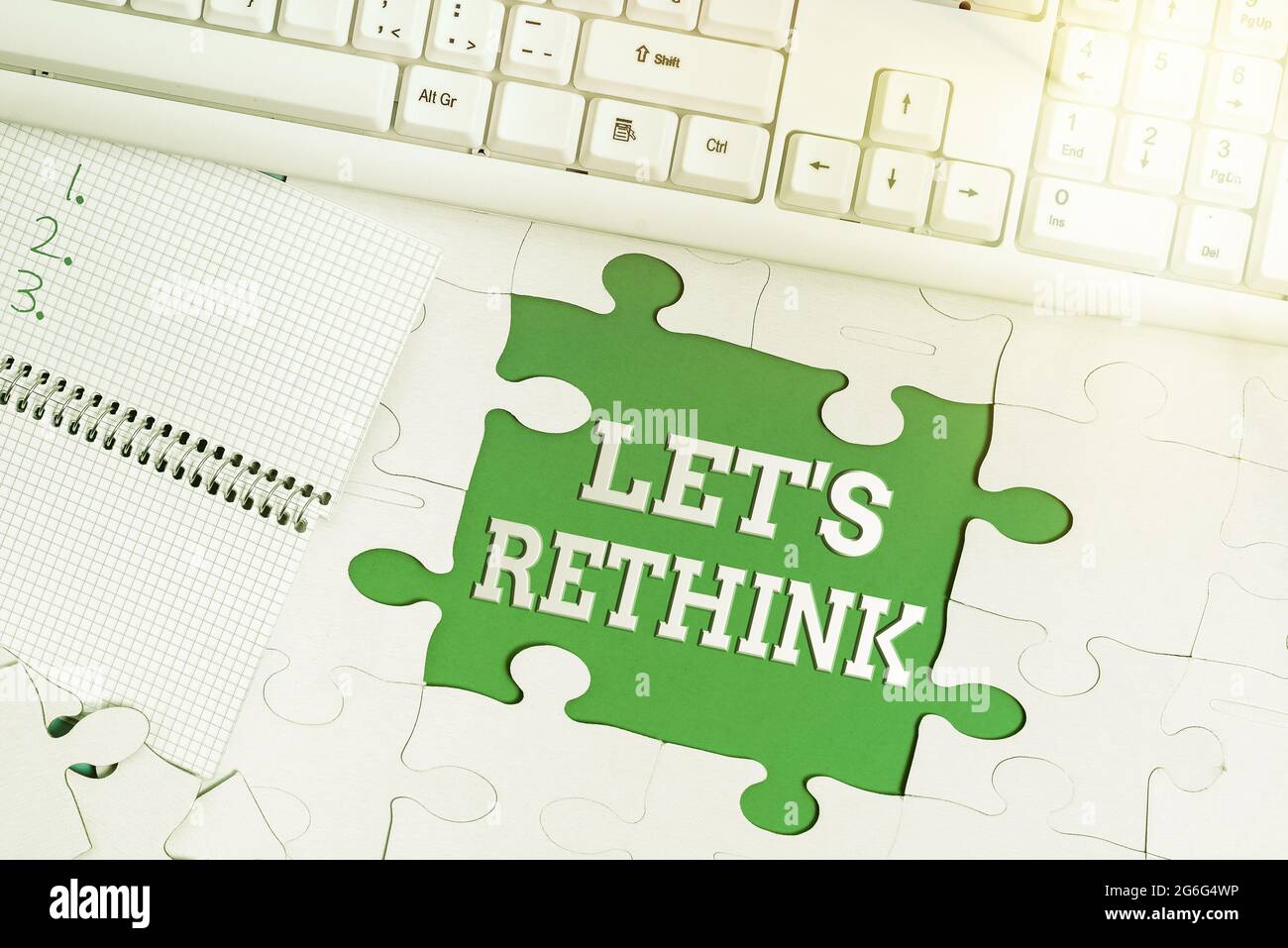 Hand writing sign Let S Rethink. Business idea an Afterthought To ...