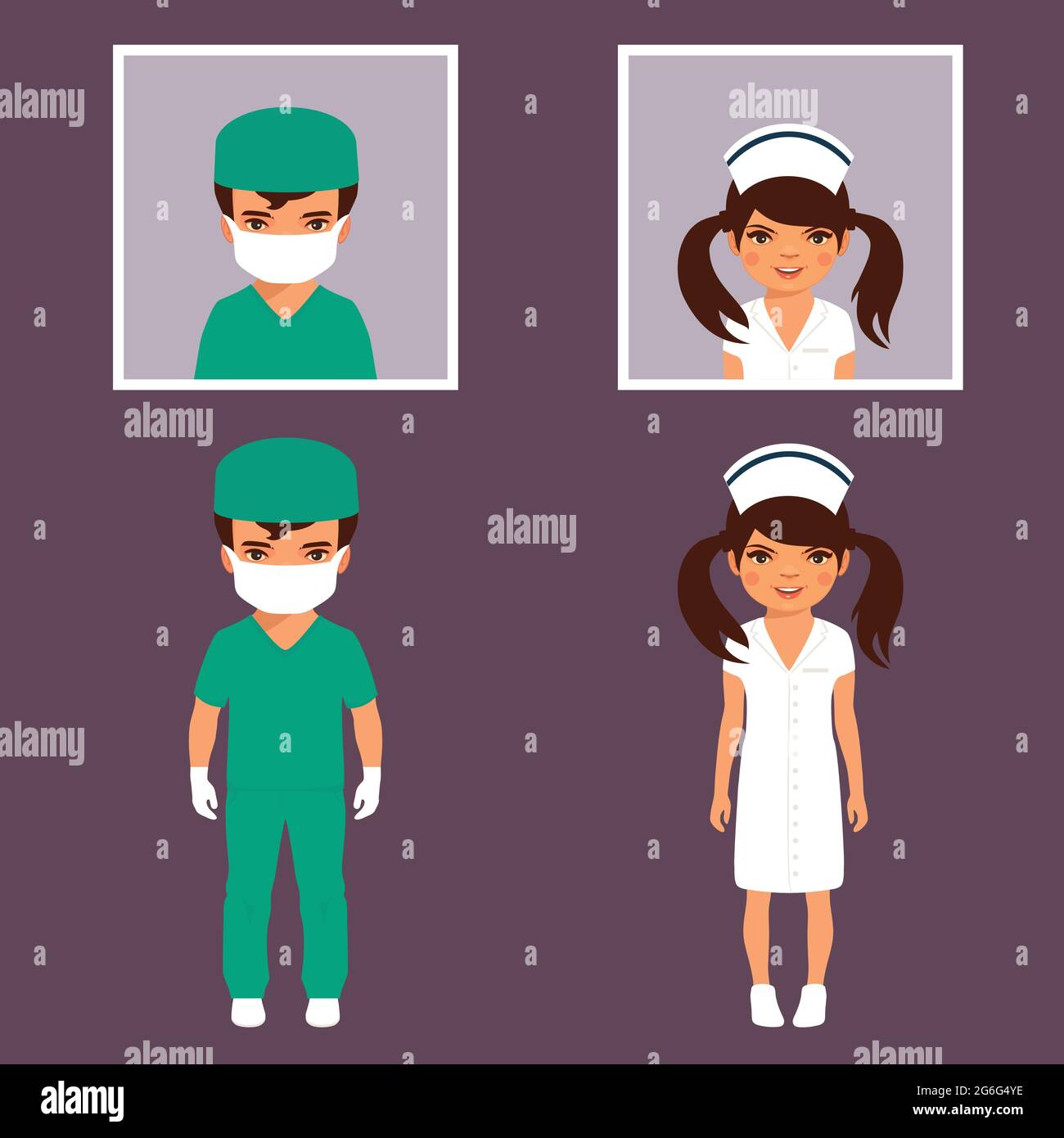 doctor and nurse personnel, hospital staff people, vector medical icon ...