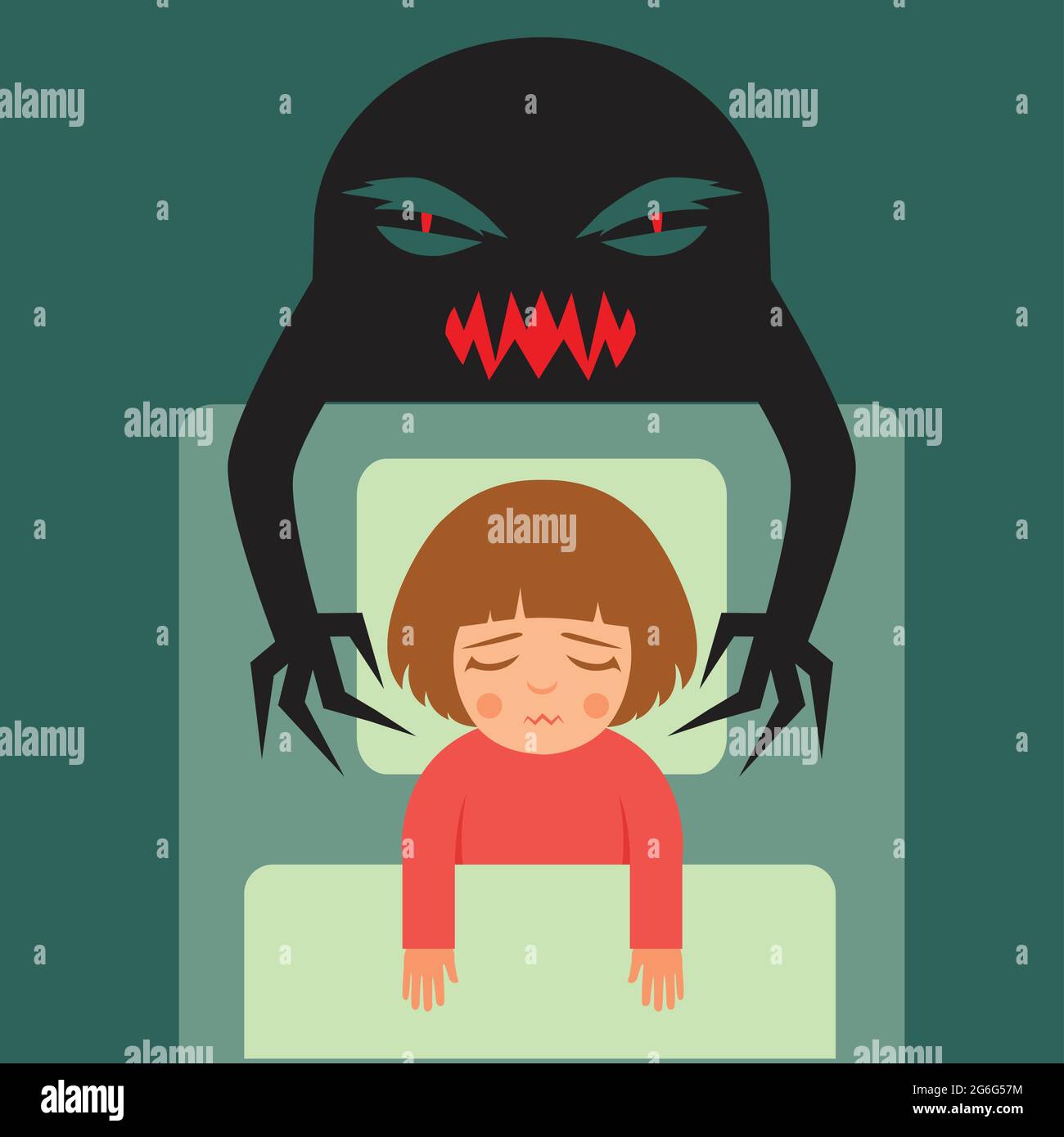 Girl nightmares child Stock Vector Images - Alamy