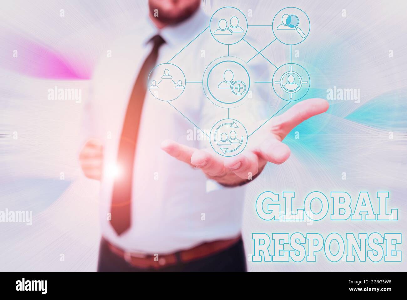 Sign displaying Global Response. Conceptual photo indicates the ...