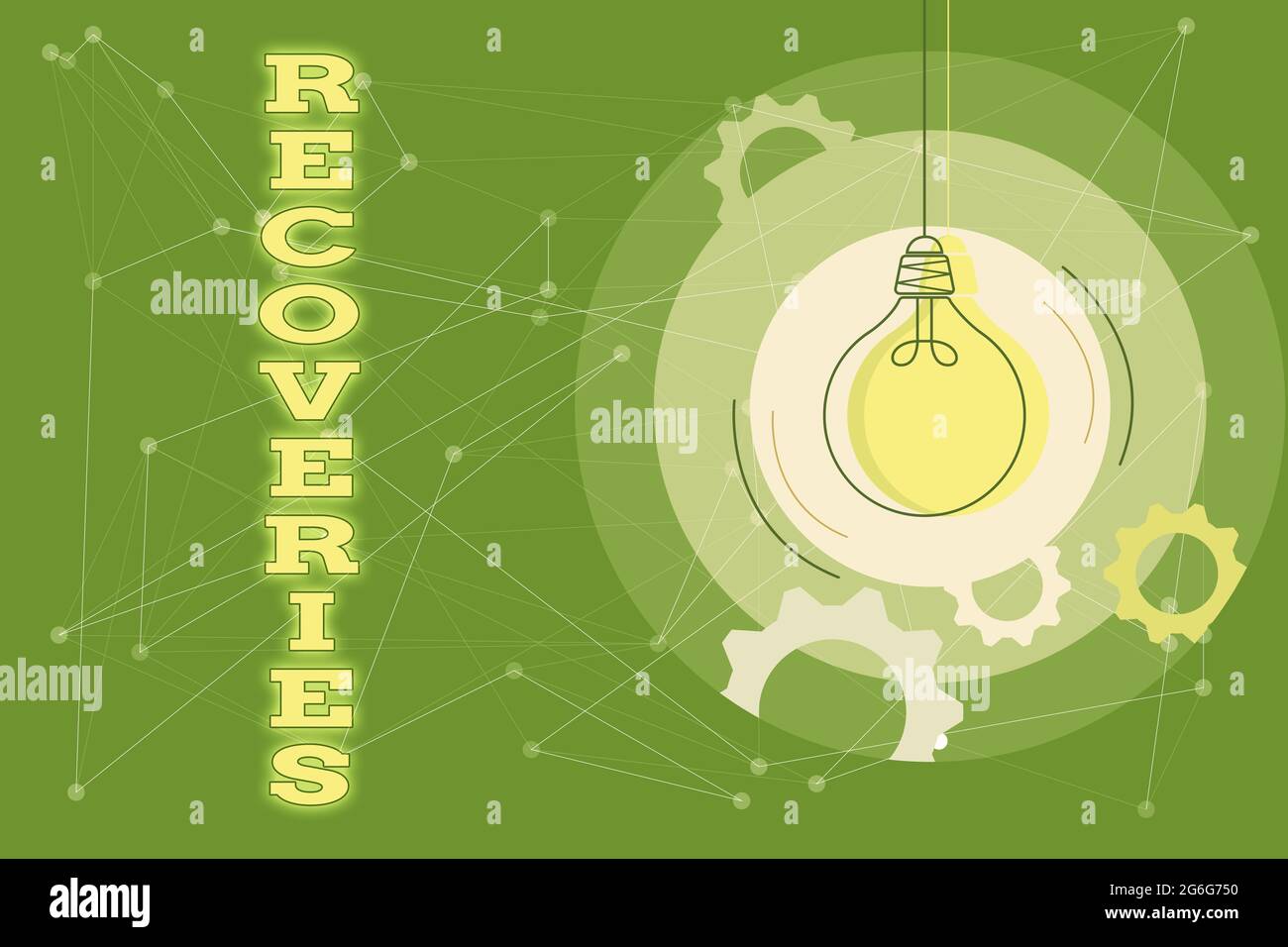 Conceptual display Recoveries. Business showcase process of regaining ...