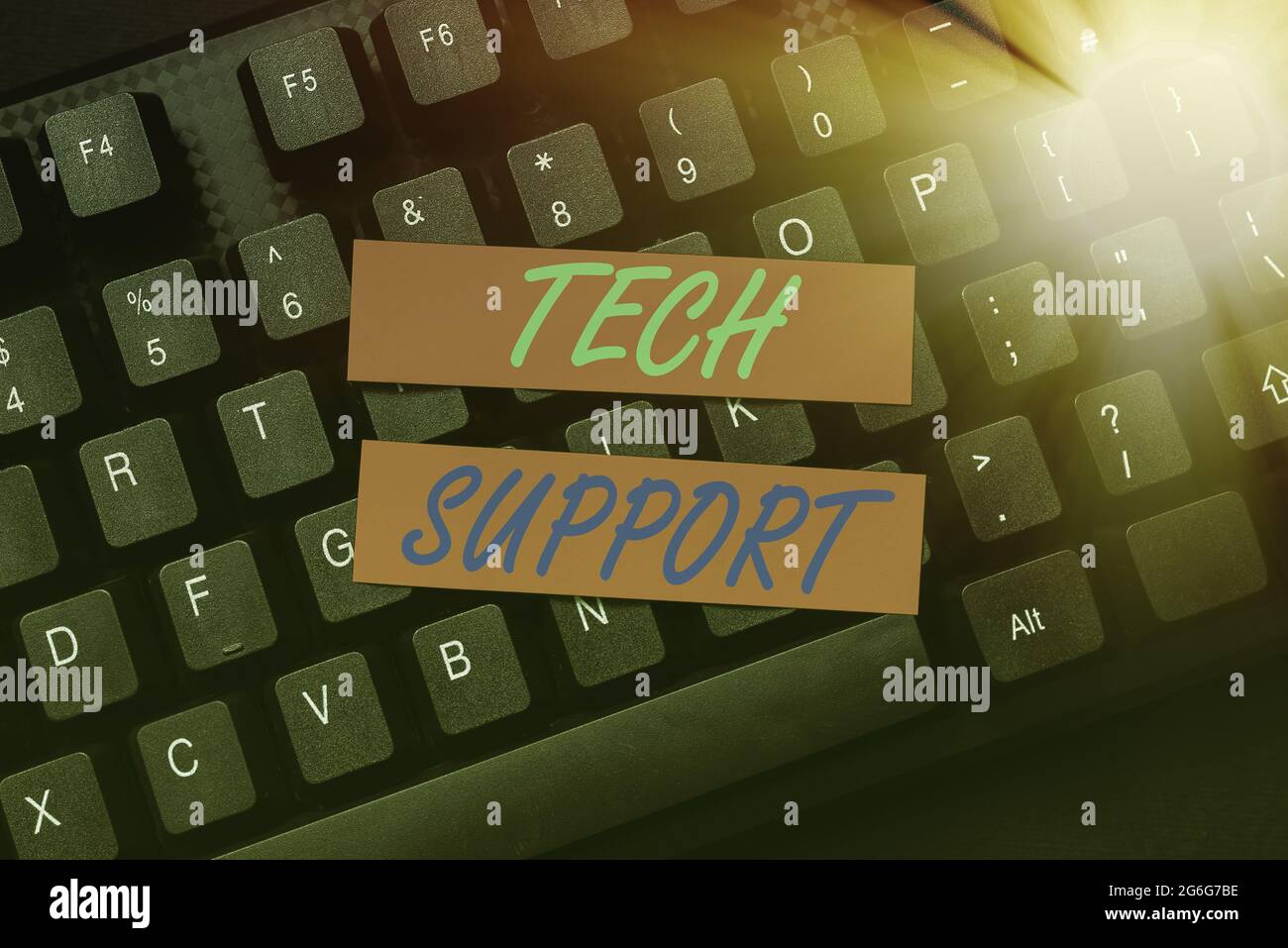 Text caption presenting Tech Support. Word Written on Assisting ...