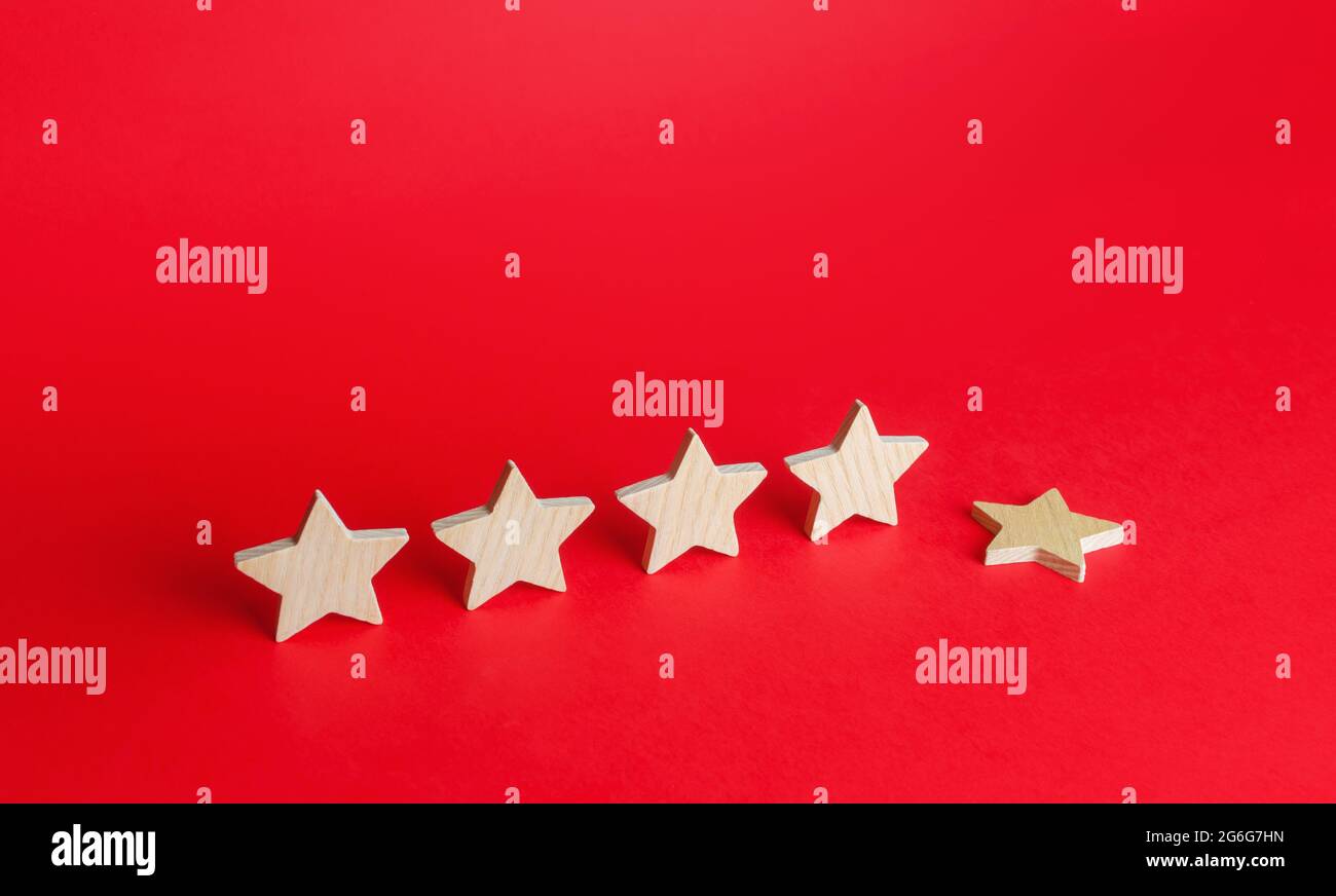 One of the five stars fell down. Loss of the fifth star. Drop in rating ...