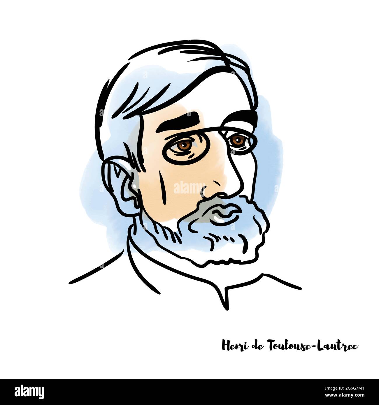 RUSSIA, MOSCOW - JUNE 21, 2019: Henri de Toulouse-Lautrec vector hand ...