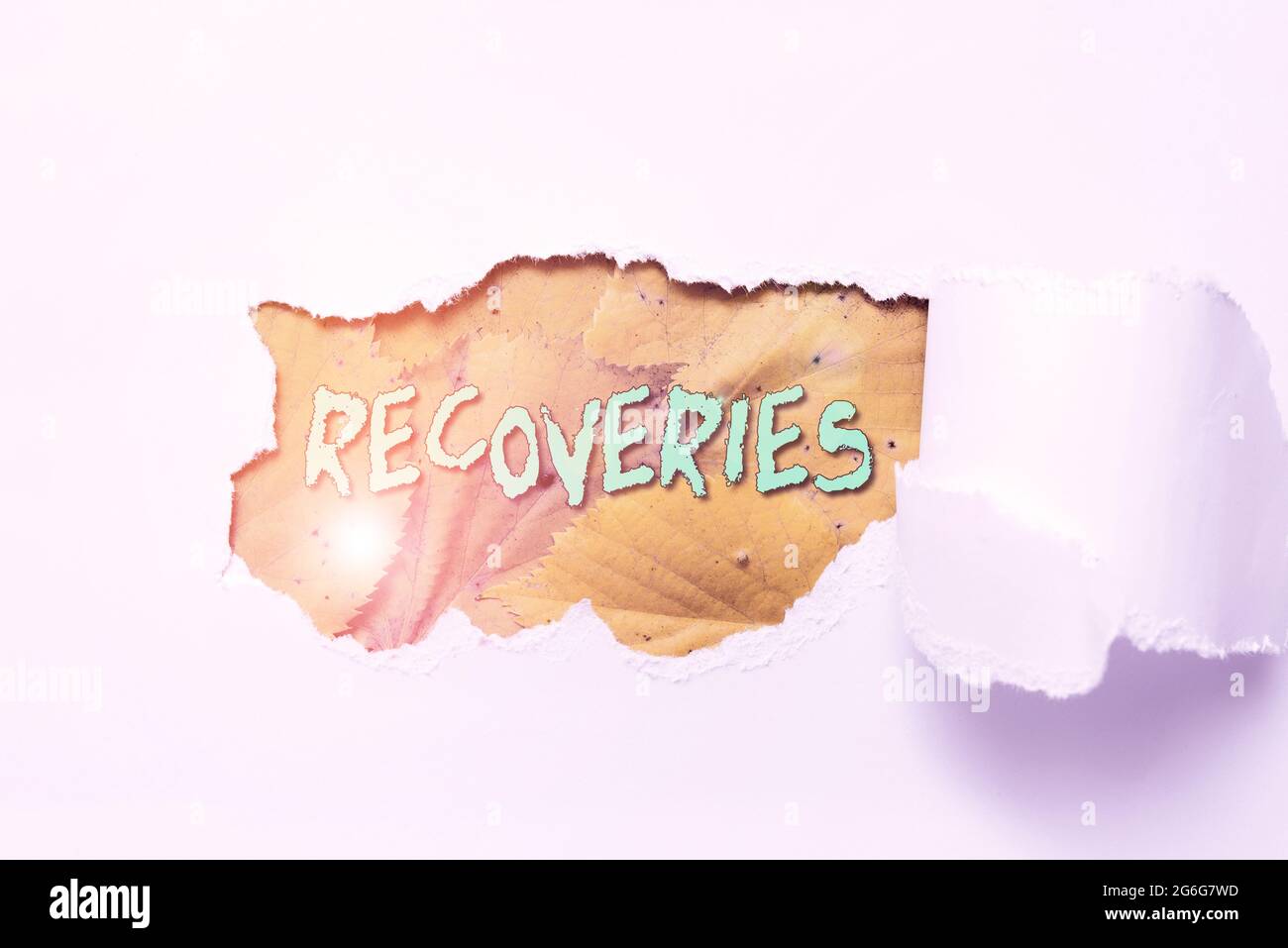 Hand writing sign Recoveries. Internet Concept process of regaining ...