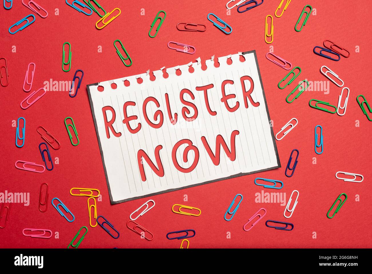 Conceptual display Register Now. Internet Concept Name in an Official ...