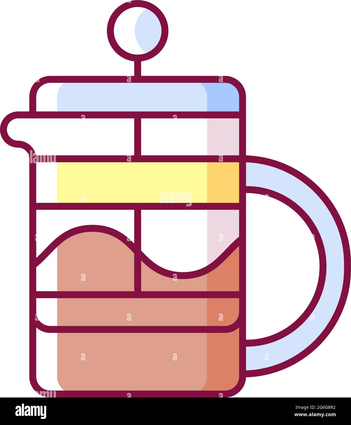 French press coffee icon cartoon hi-res stock photography and images ...