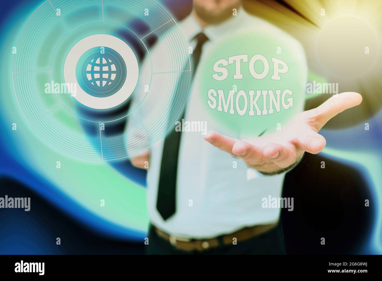 Hand writing sign Stop Smoking. Business concept Discontinuing or ...