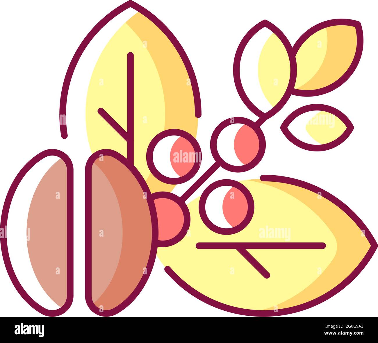 Raw coffee beans RGB color icon Stock Vector Image & Art - Alamy