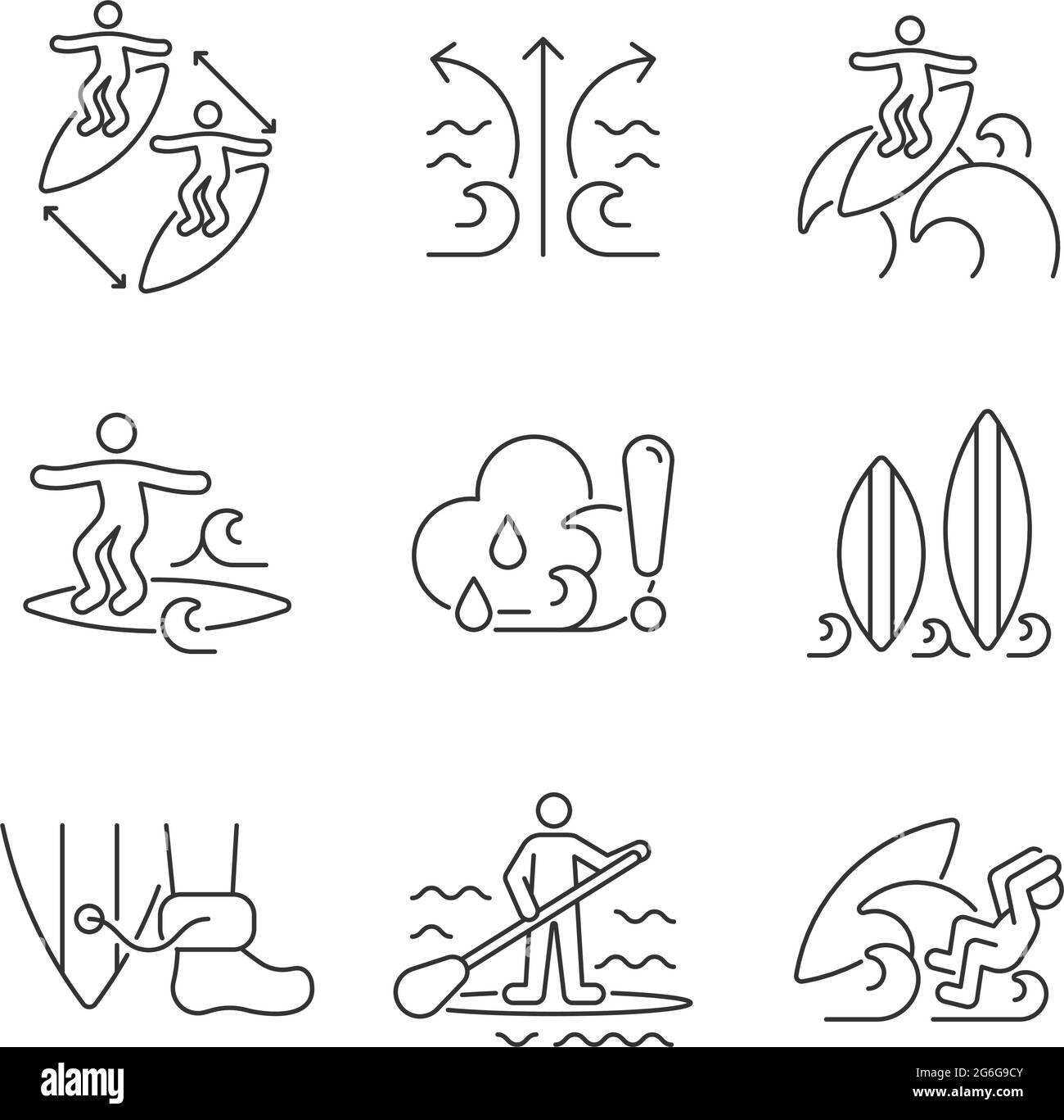 Water activities linear icons set Stock Vector Image & Art - Alamy
