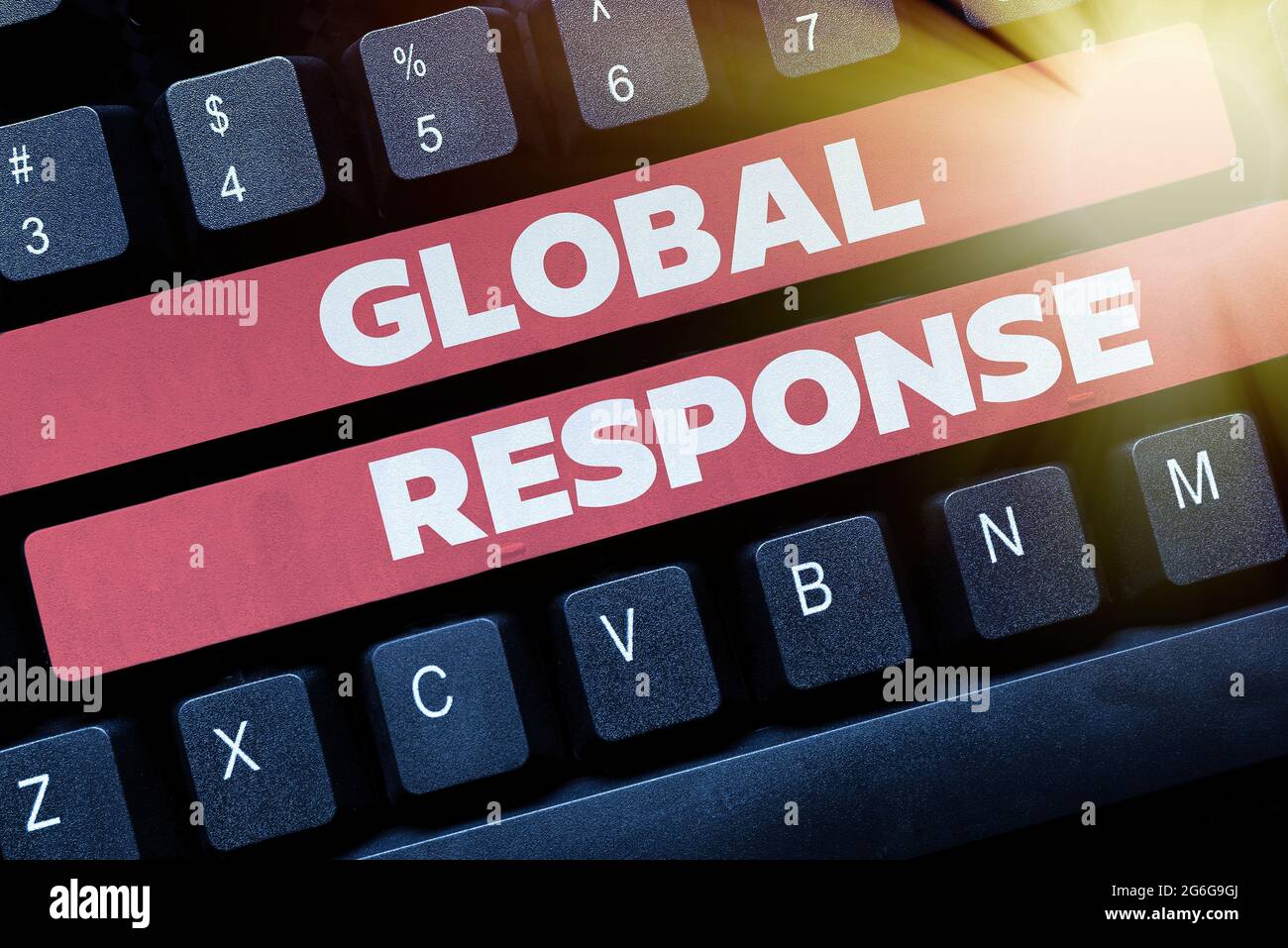 Conceptual display Global Response. Word Written on indicates the ...