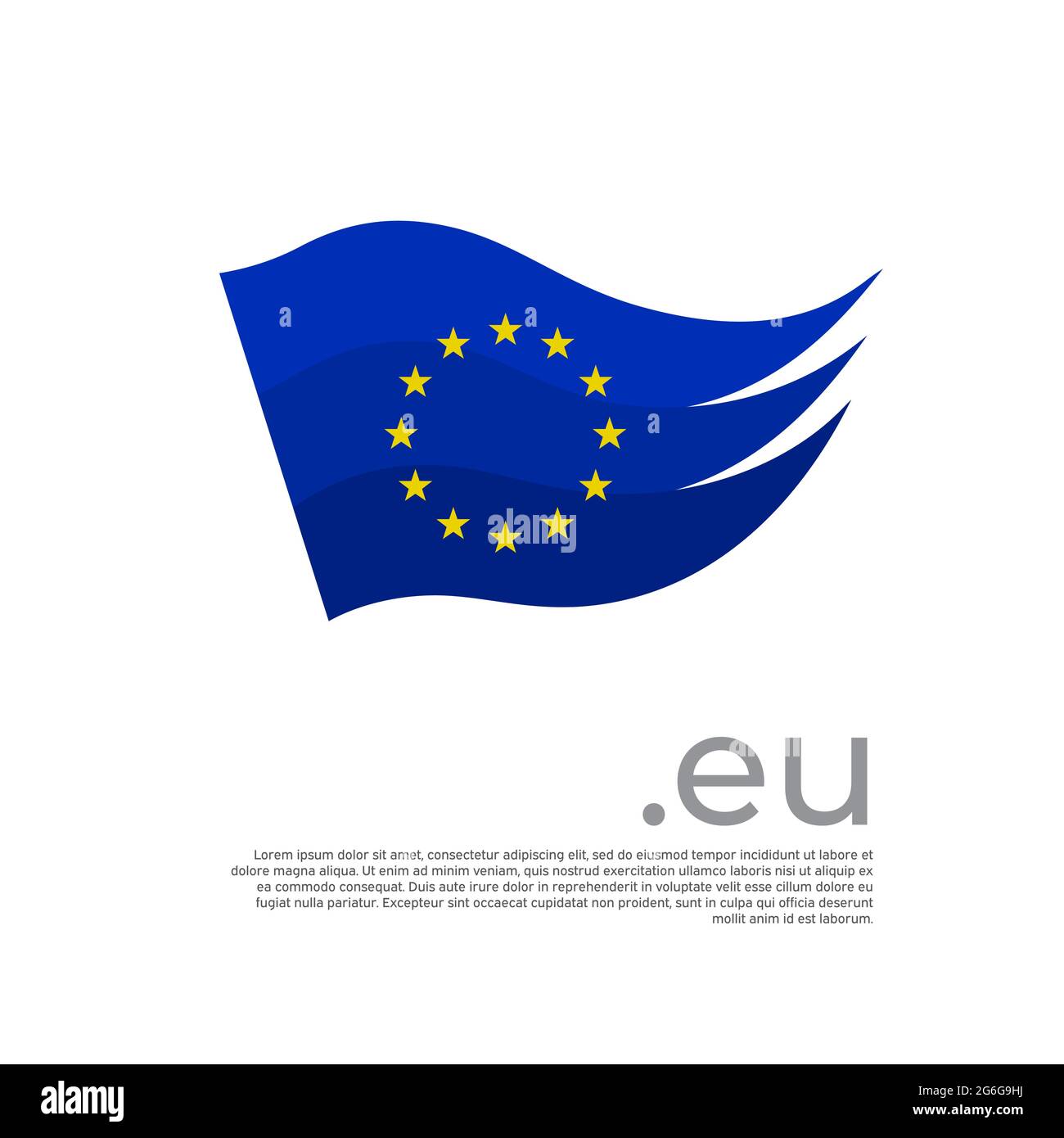 European union flag. Colored stripes EU flag on a white background ...