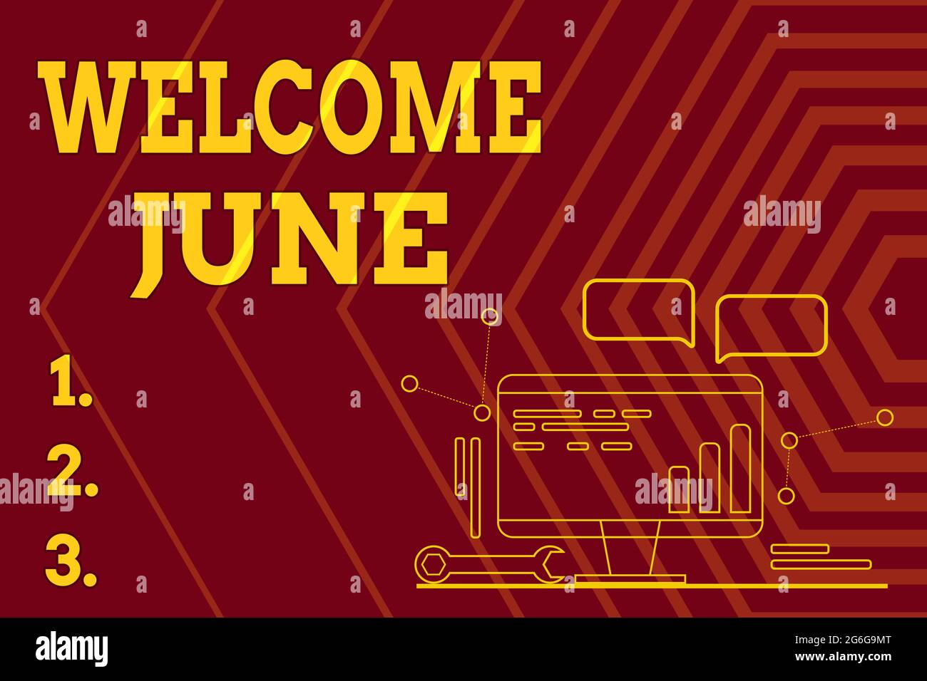 Hand writing sign Welcome June. Business concept Calendar Sixth Month ...