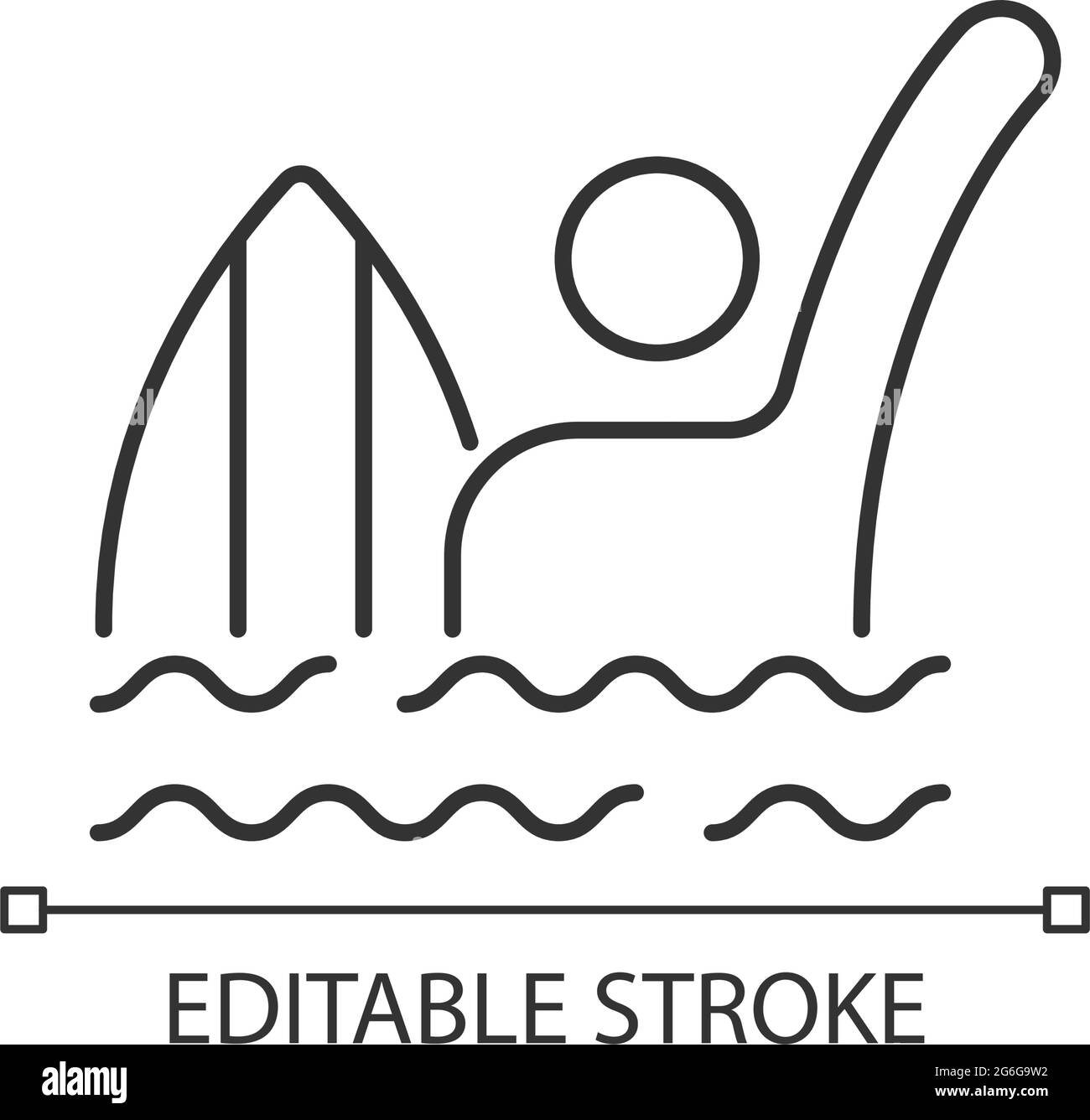 Emergency signal for drowning linear icon Stock Vector Image & Art - Alamy