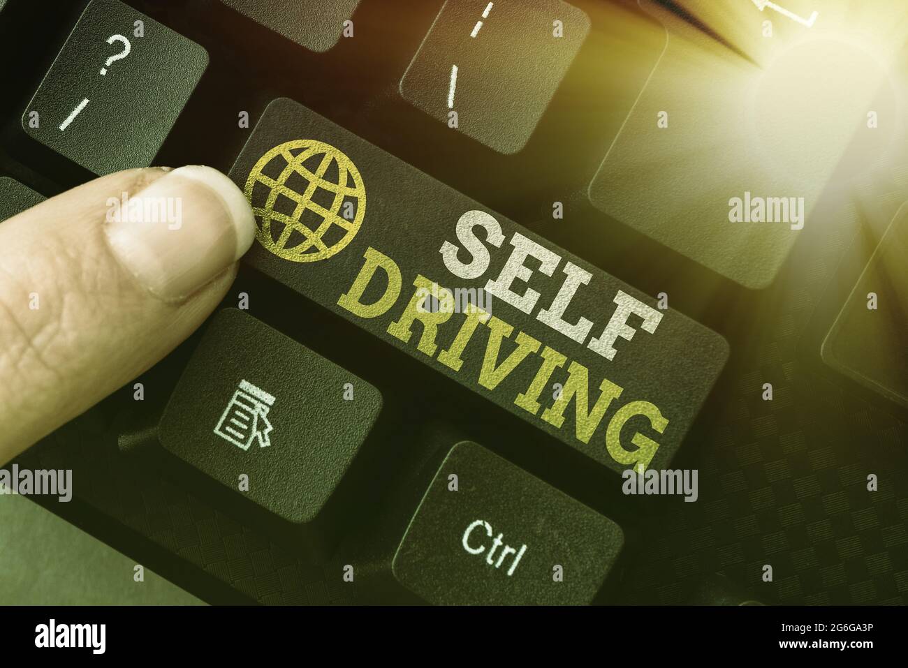 Text showing inspiration Self Driving. Concept meaning Autonomous ...