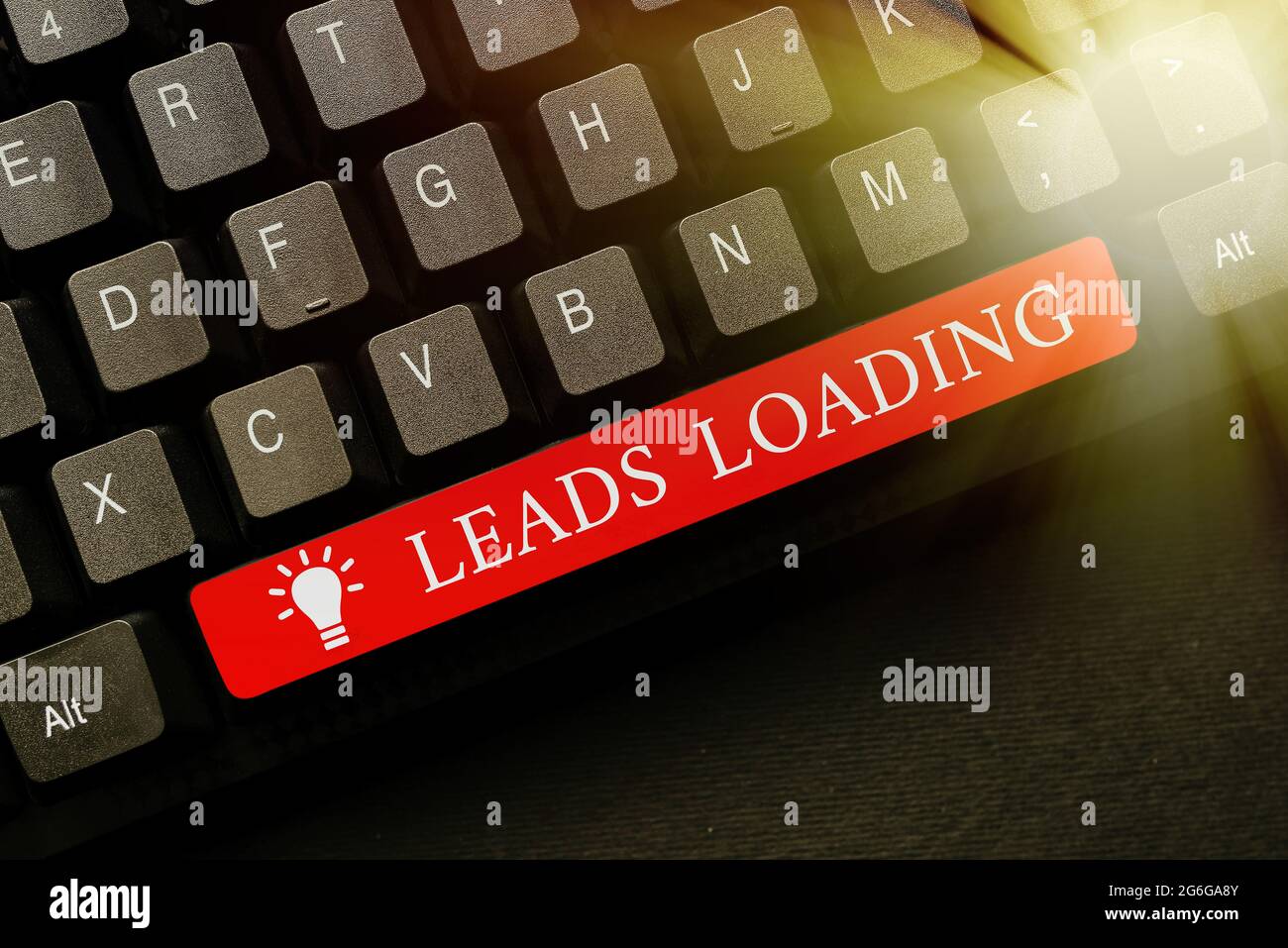 Text sign showing Leads Loading. Business idea Initiating customer regards with the generating ...