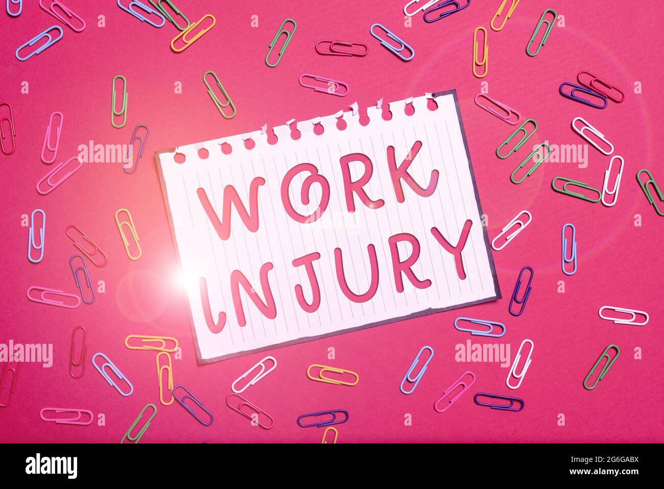 Text showing inspiration Work Injury. Concept meaning Accident in job ...