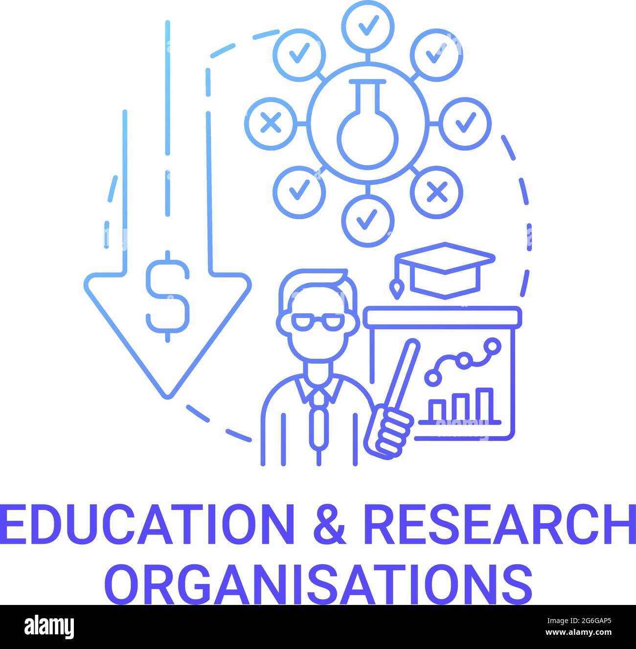 Education and research organizations concept icon Stock Vector Image ...