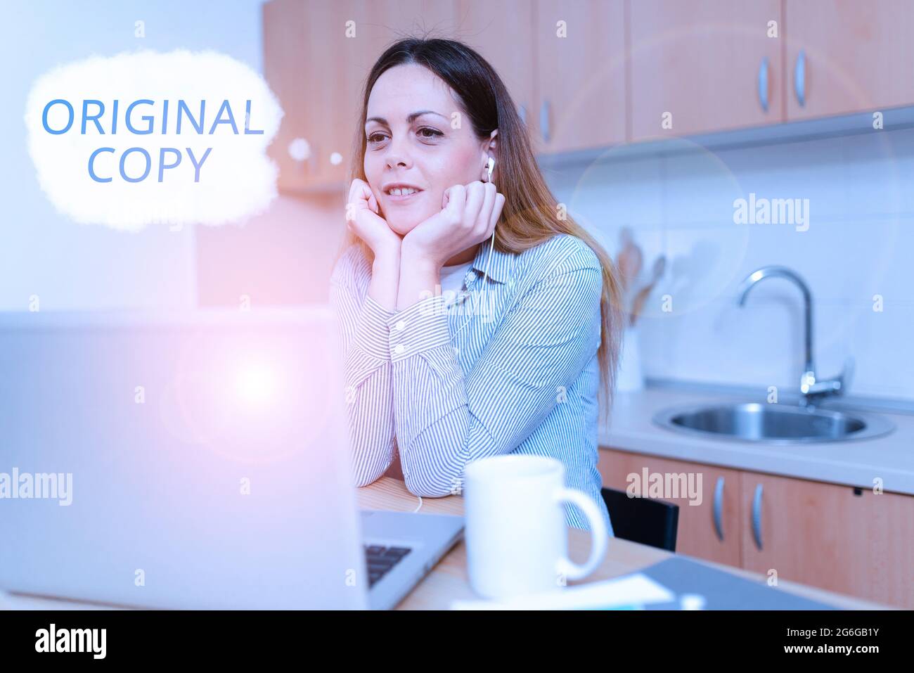 Hand writing sign Original Copy. Concept meaning Main Script Unprinted ...