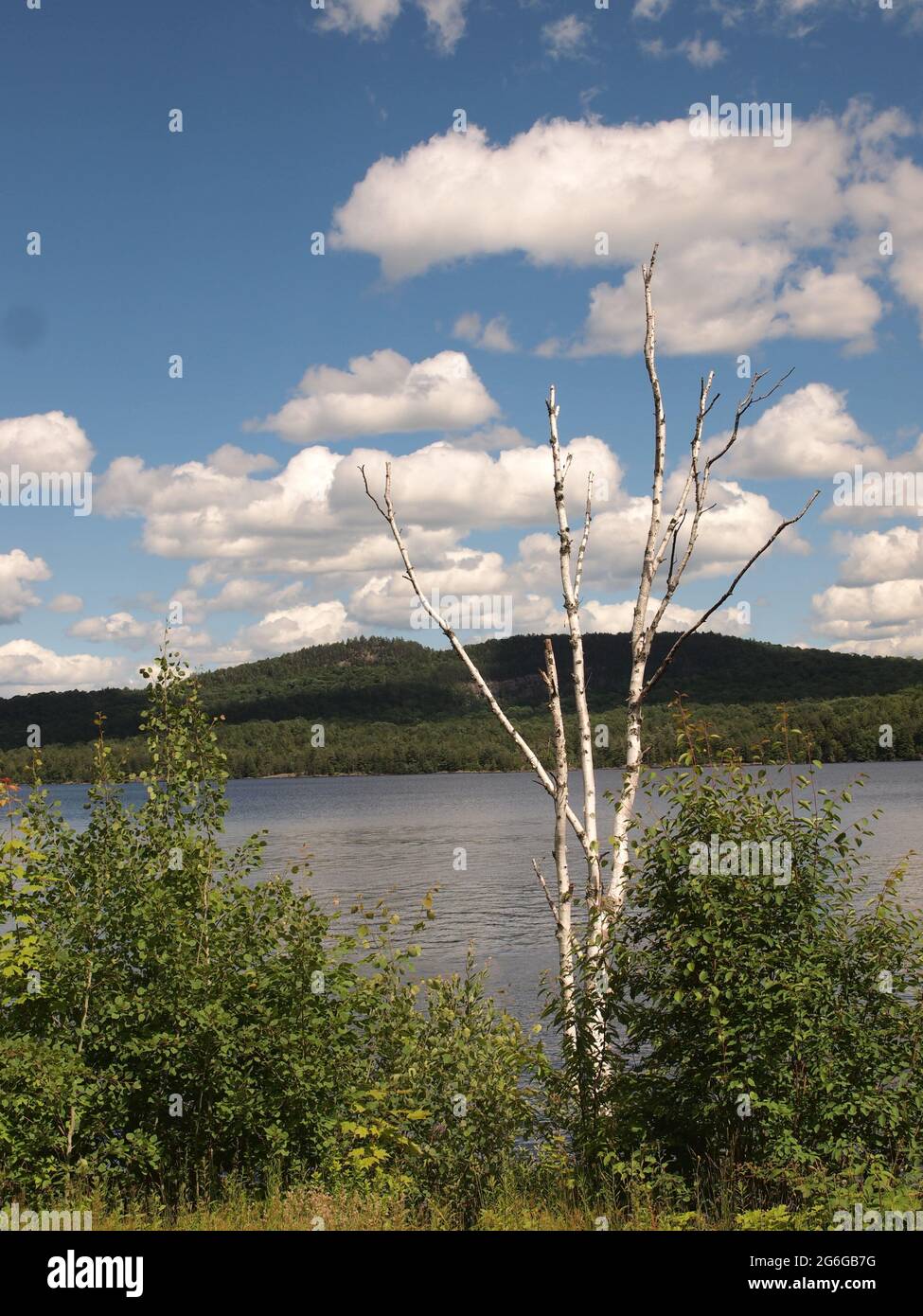 Indian Lake, New York in Adirondack State Park with moon rise and views ...