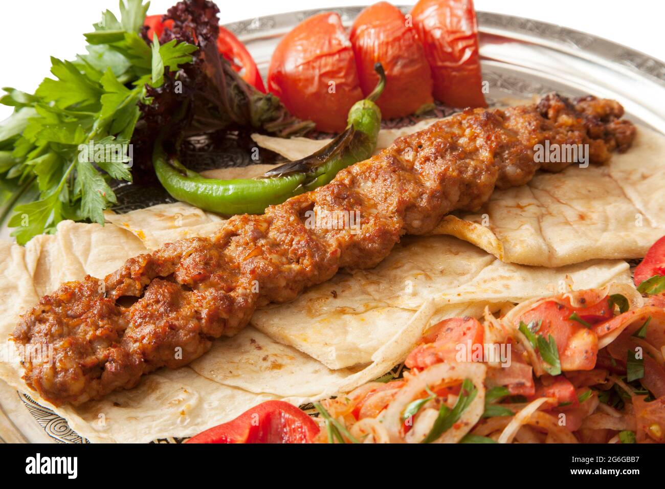 Traditional Turkish Adana Kebab - Shish Kebab Stock Photo - Alamy